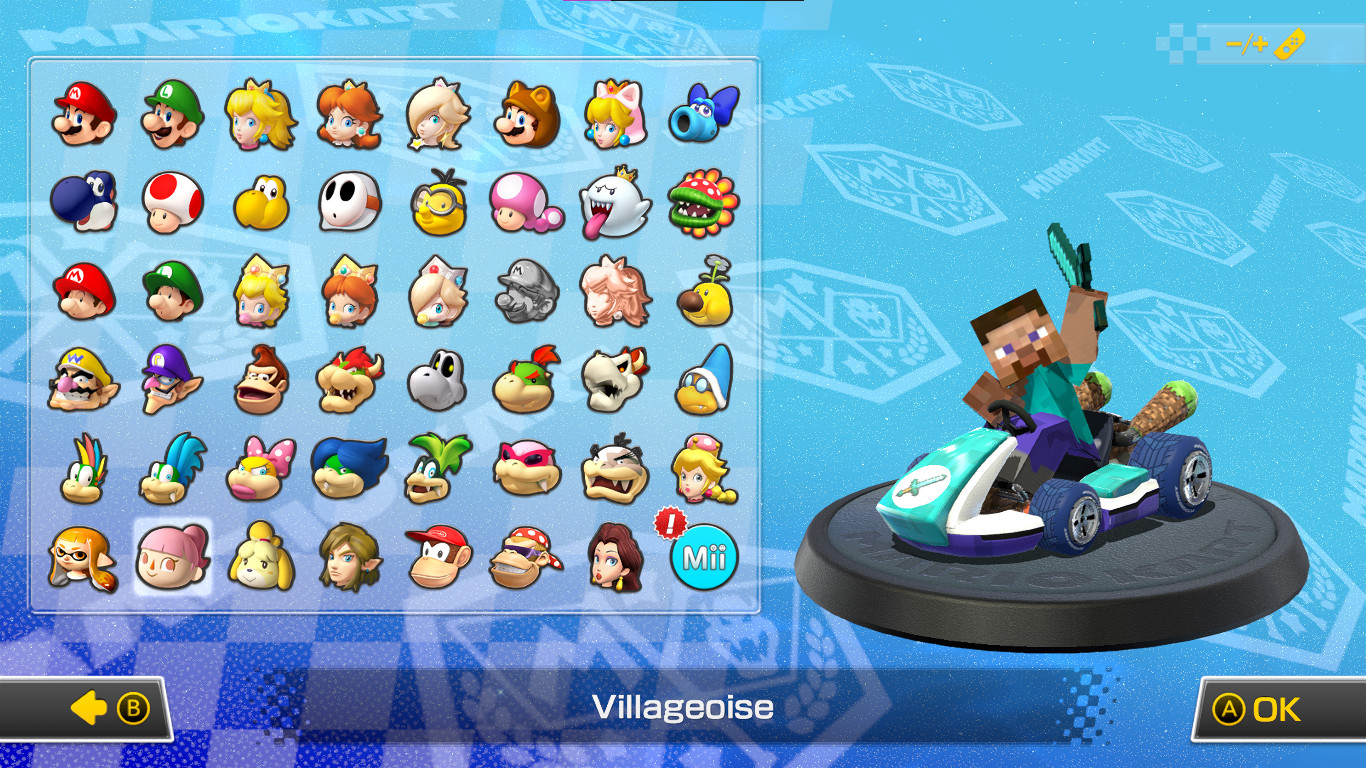 Steve For Mario kart 8 deluxe Mod for Mario Kart 8 Deluxe | MK8D Mods