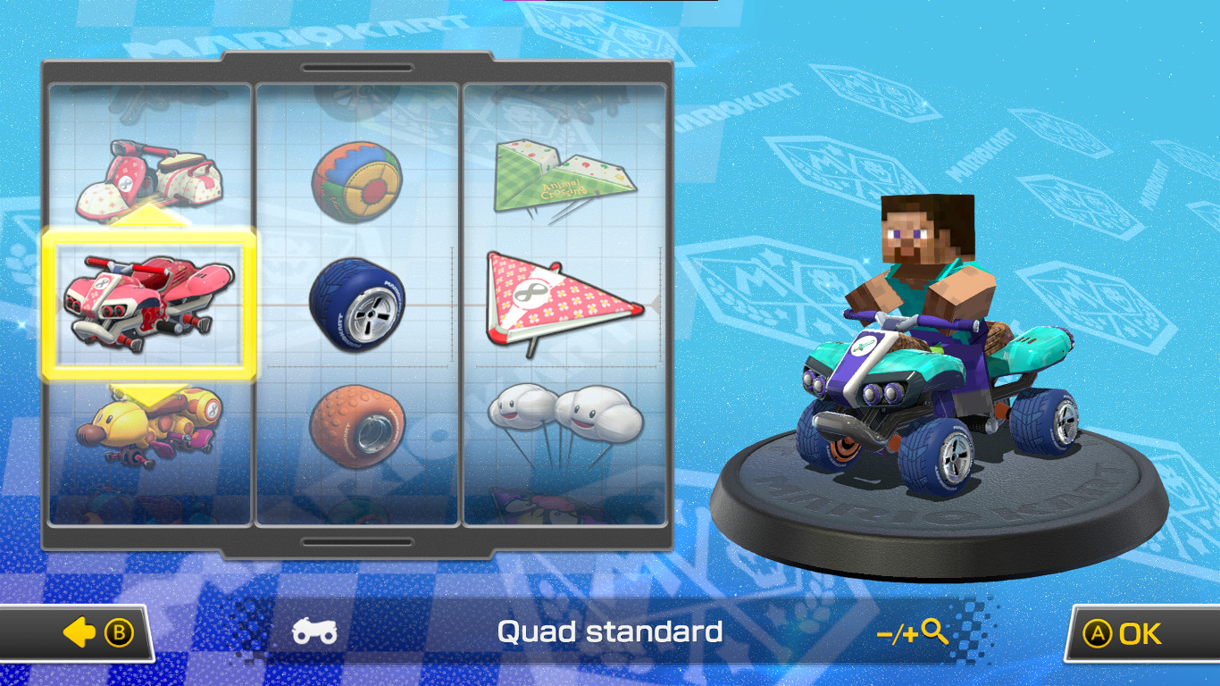 Steve For Mario kart 8 deluxe Mod for Mario Kart 8 Deluxe | MK8D Mods
