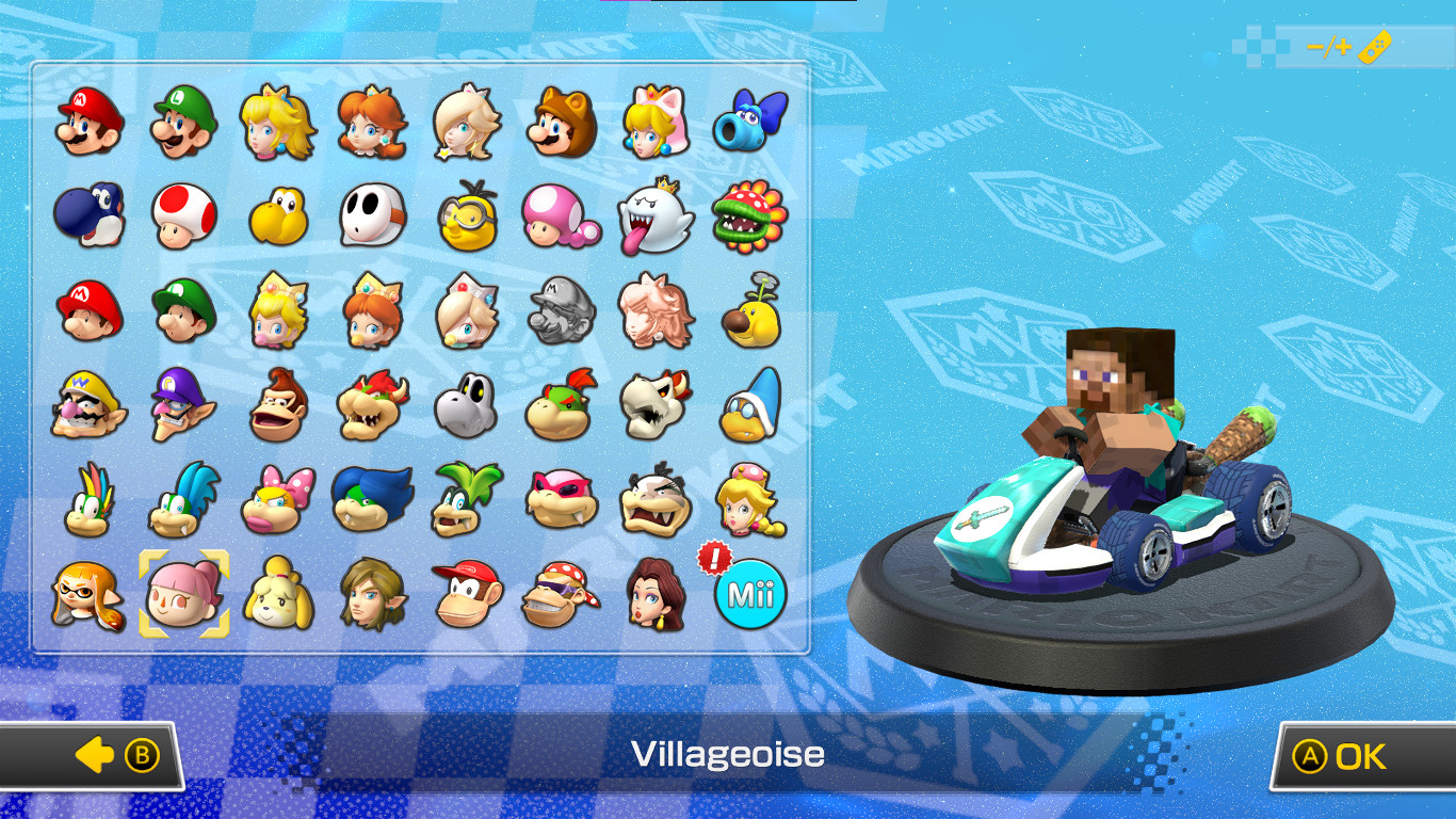 Steve For Mario kart 8 deluxe Mod for Mario Kart 8 Deluxe | MK8D Mods