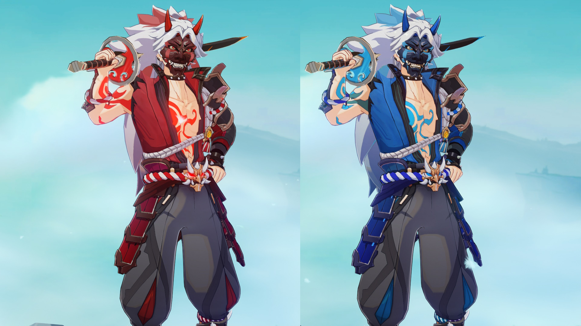 Crimson & Blue Oni Itto Mod for Genshin Impact | GI Mods