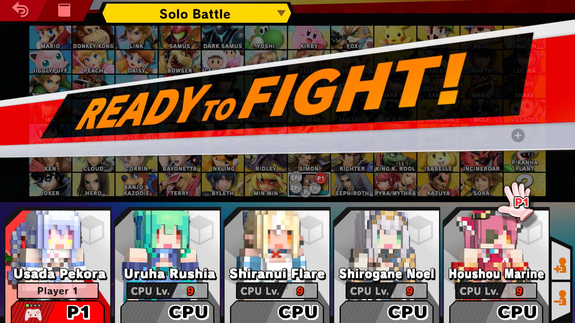 Hololive 3rd Generation + Suisei 3D Minecraft Mod for Super Smash Bros ...