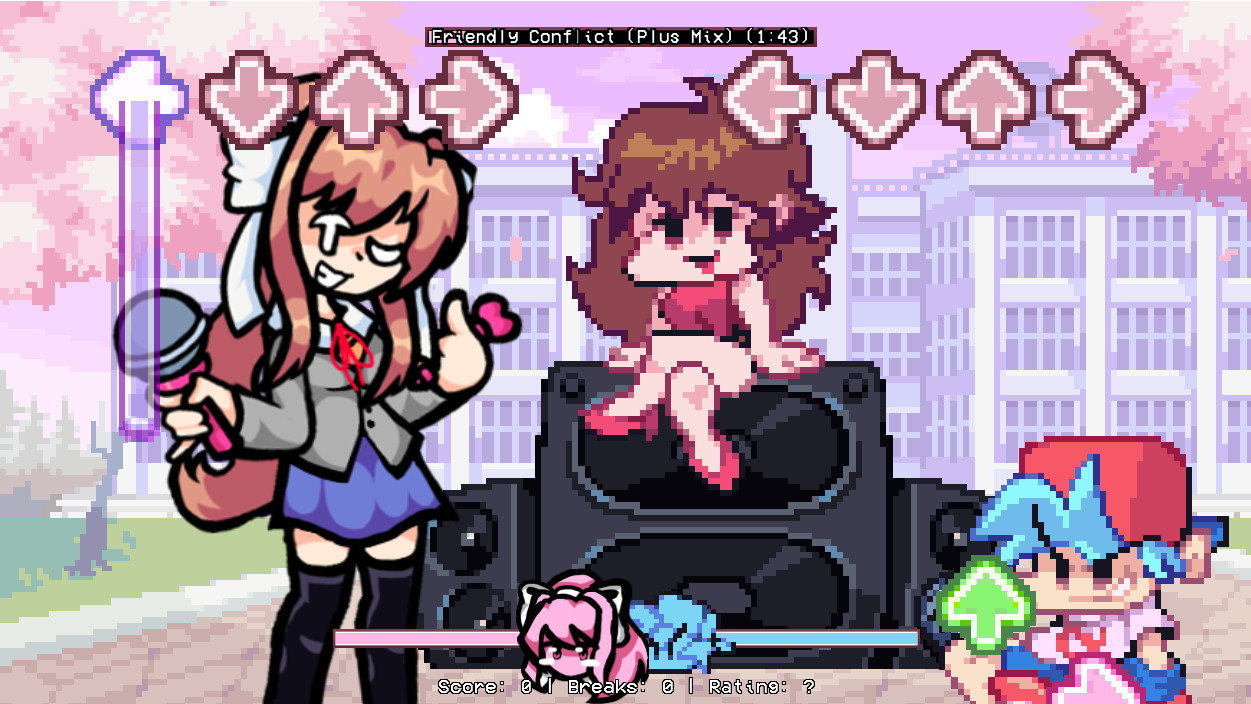 Unpixelated Plus Monika! Mod for Friday Night Funkin' | FNF Mods