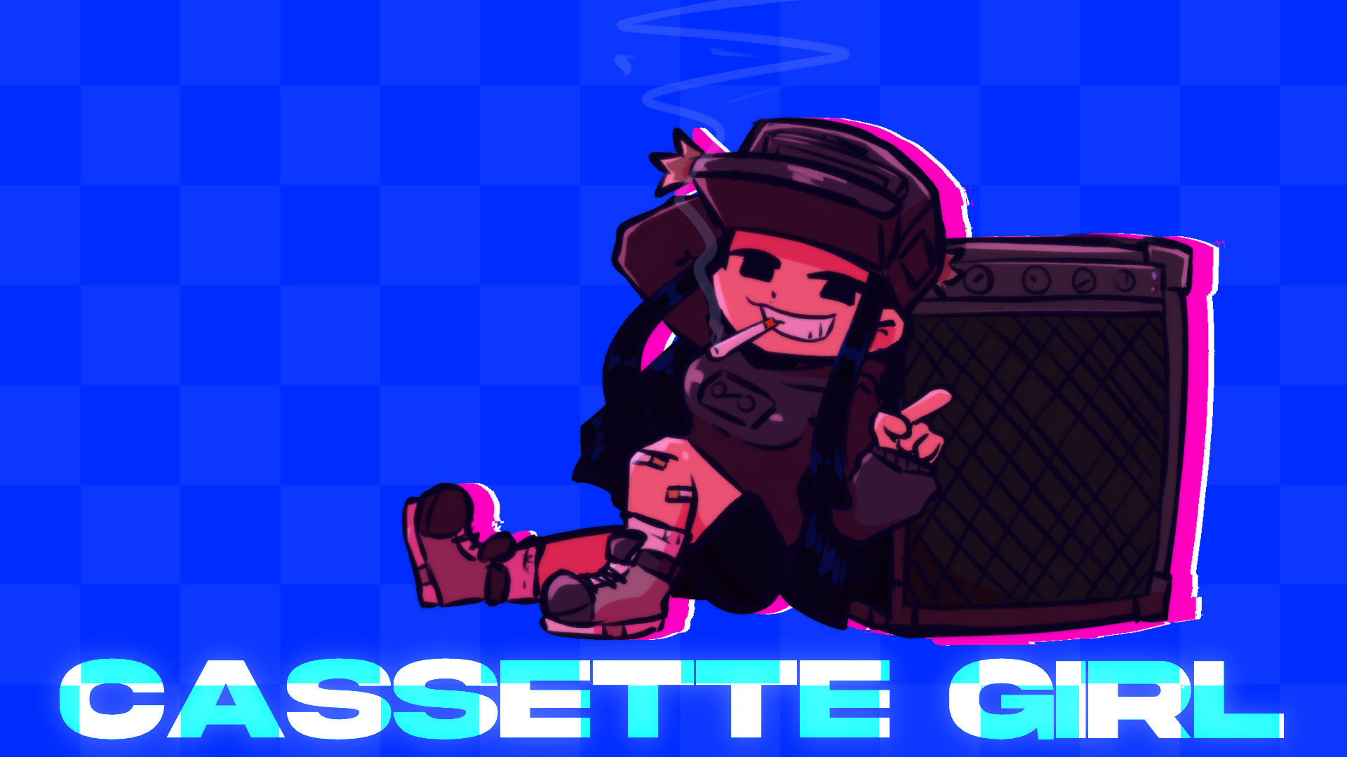 Cassette Girl on speakers [SKIN] Mod for Friday Night Funkin' | FNF Mods