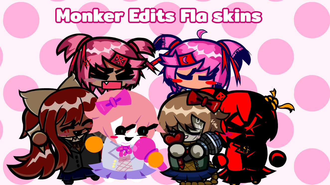 Vs Monker Fla edits sprites Mod for Friday Night Funkin' | FNF Mods