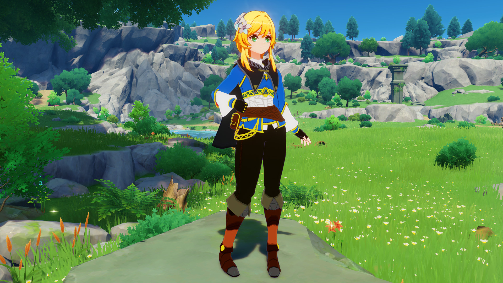 Lumine Zelda Outfit Retexture Mod for Genshin Impact | GI Mods