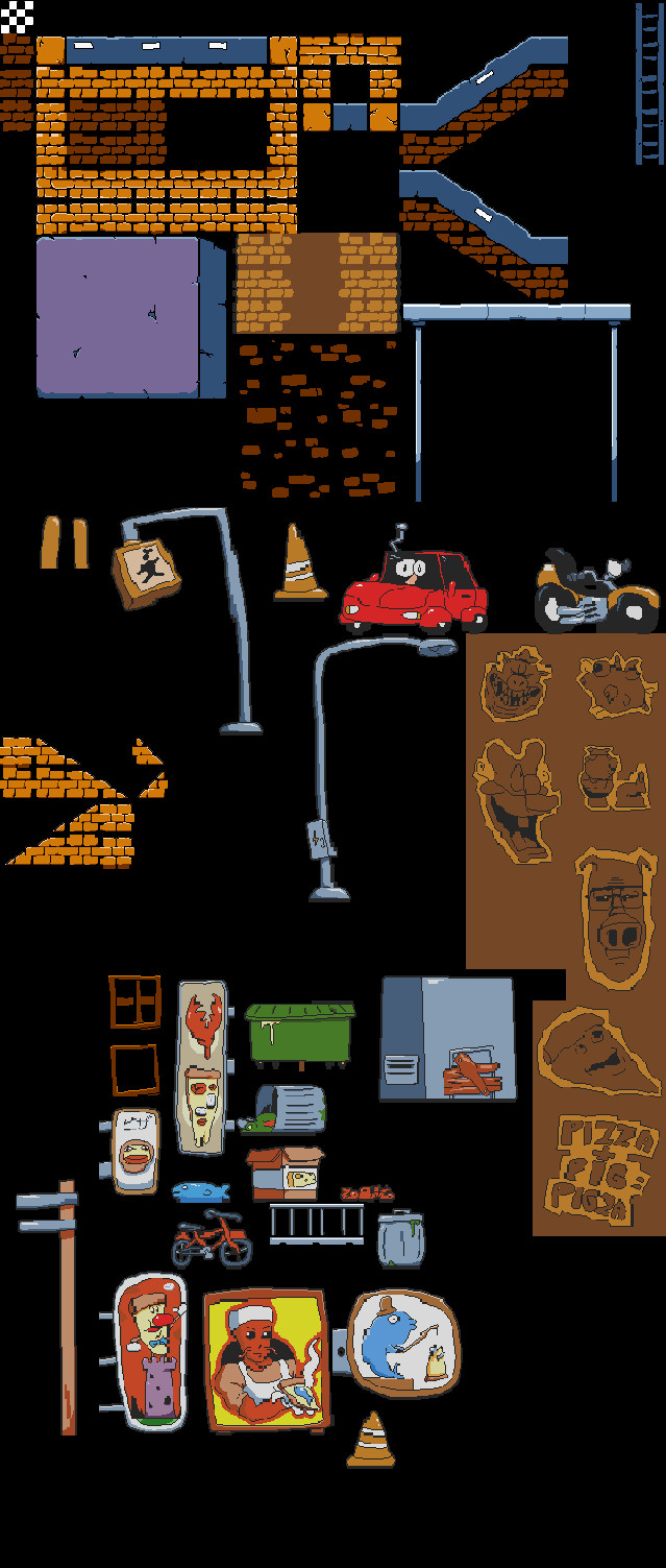 Tileset for Pig City Decoration Mod for Pizza Tower | PT Mods