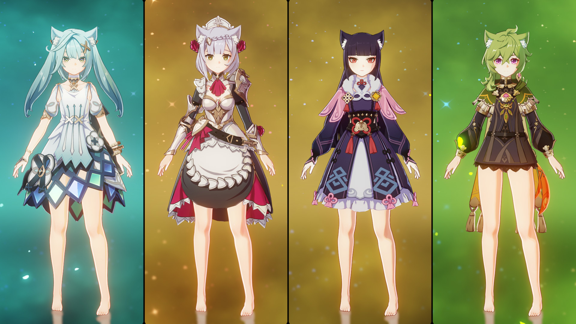 Neko Girls + Barefoot • • Mod for Genshin Impact | GI Mods