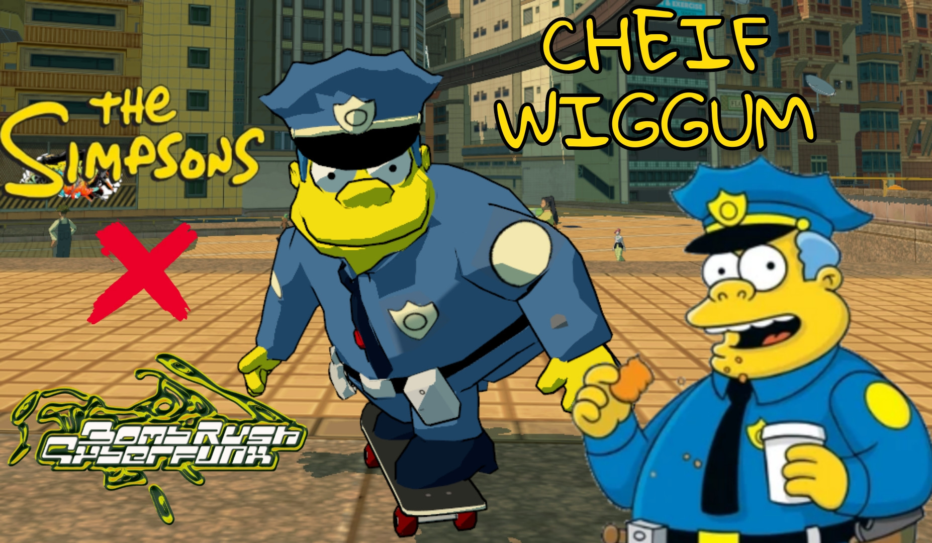 Cheif Wiggum Mod for Bomb Rush Cyberfunk | BRC Mods