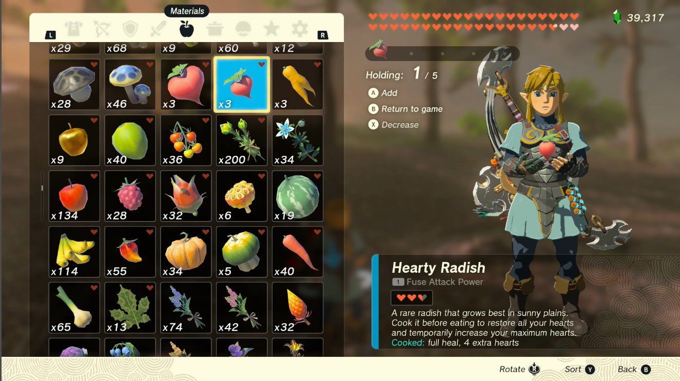 Cooking Data in Material Description Mod for The Legend of Zelda: Tears ...