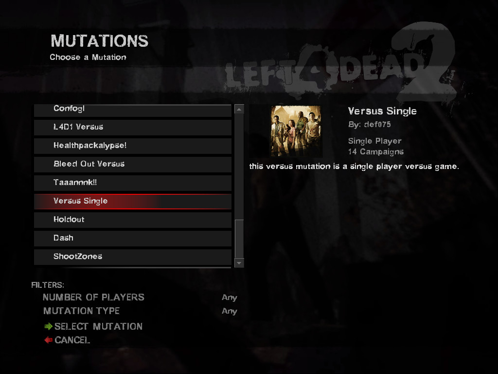 Left 4 Dead 2 - Versus Single Player Mutation Mod for Left 4 Dead 2 | L4D2 Mods