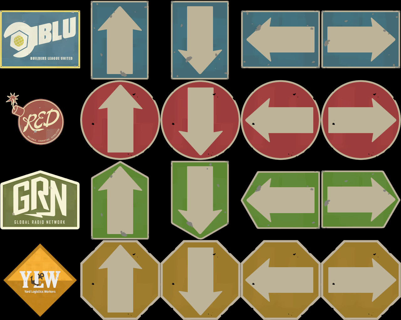 Consistent GRN and YLW Arrow Signs Mod for Team Fortress 2 Classified ...