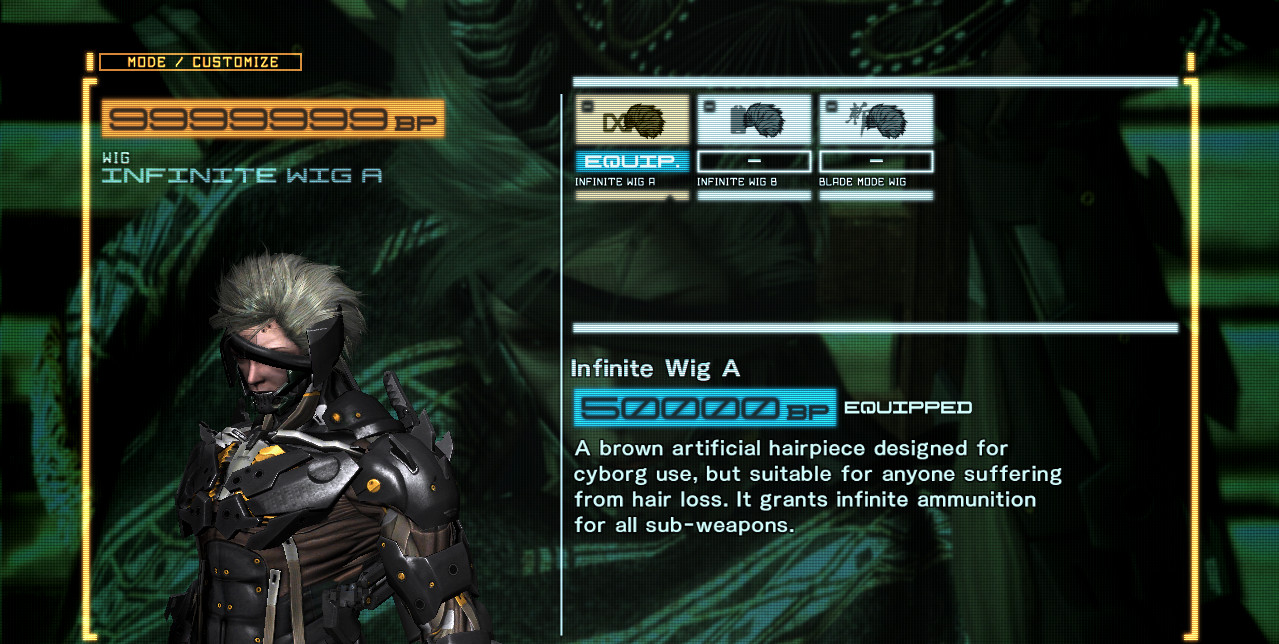 Default hair color for wigs Mod for Metal Gear Rising: Revengeance ...