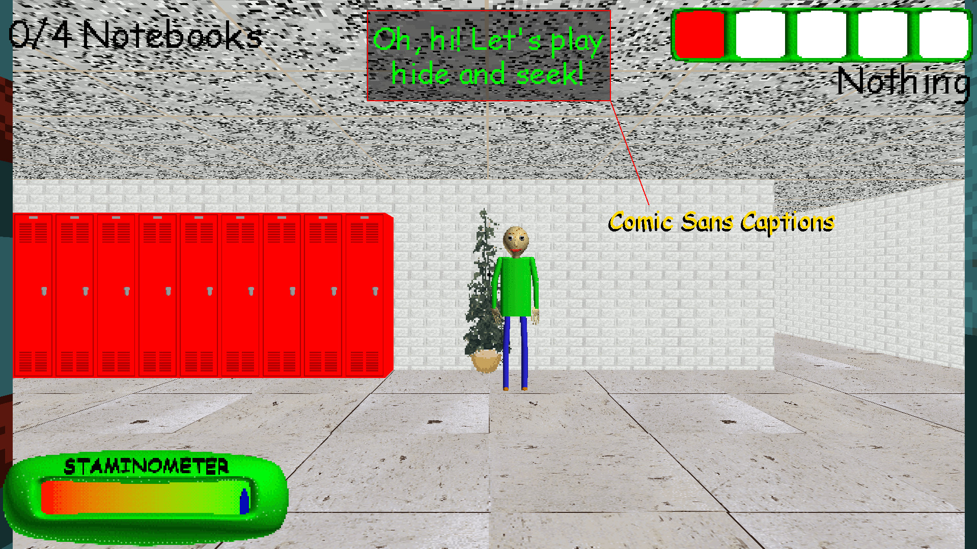 Comic Sans Captions - BB+/BBCR Mod Mod for Baldi's Basics | Baldi Mods