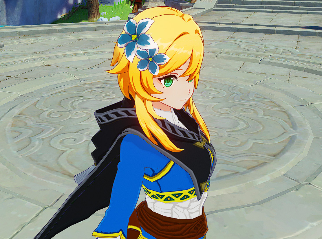 Lumine Zelda Outfit Retexture Mod for Genshin Impact | GI Mods