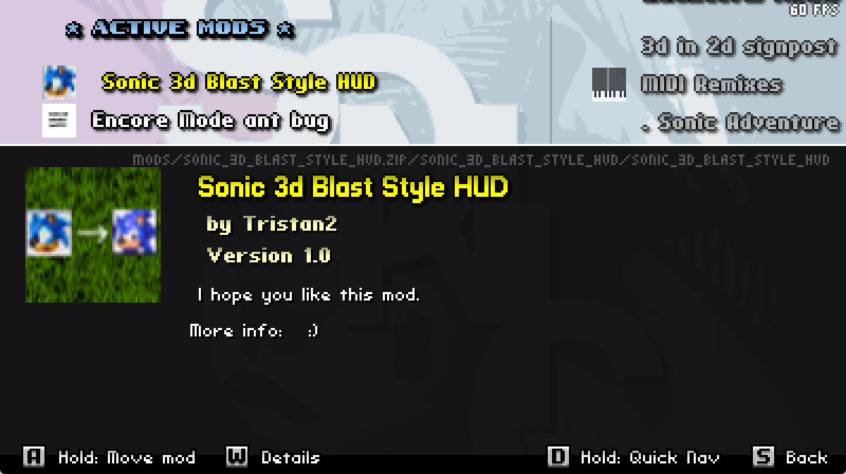 Sonic 3D Blast Style HUD Mod for Sonic 3 A.I.R. | S3AIR Mods