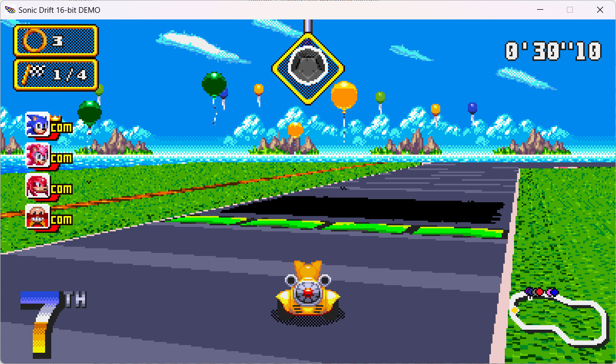 S2 Sonic Hud Mod for Sonic Drift 16-bit | SD16-bit Mods