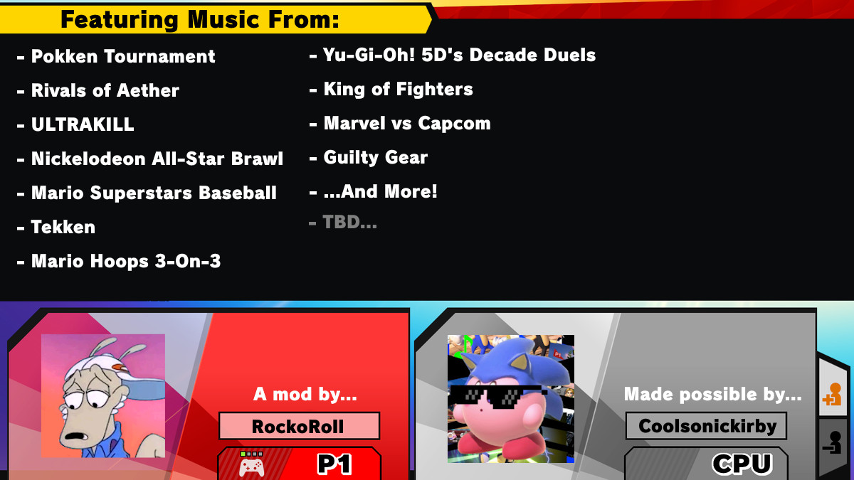 RockoRoll's CSS Menu Music Pack Mod for Super Smash Bros. Ultimate ...