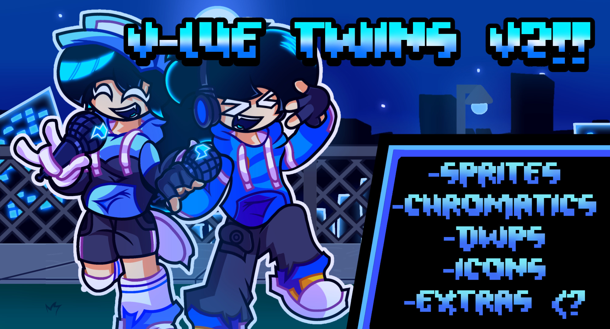 V-lue Twins V2 Mod for Friday Night Funkin' | FNF Mods