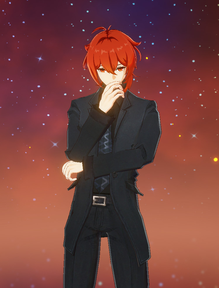 Diluc Black suit Mod for Genshin Impact | GI Mods