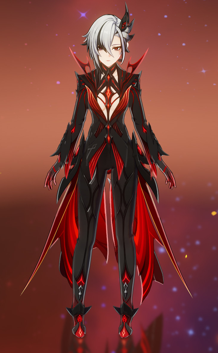 Arlecchino Black and Red Boss outfit Mod for Genshin Impact | GI Mods