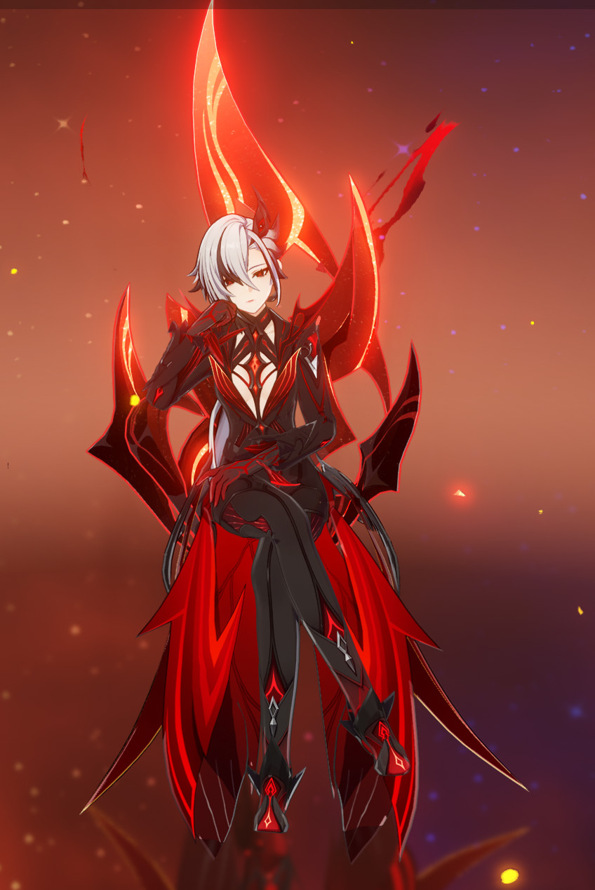 Arlecchino Black and Red Boss outfit Mod for Genshin Impact | GI Mods