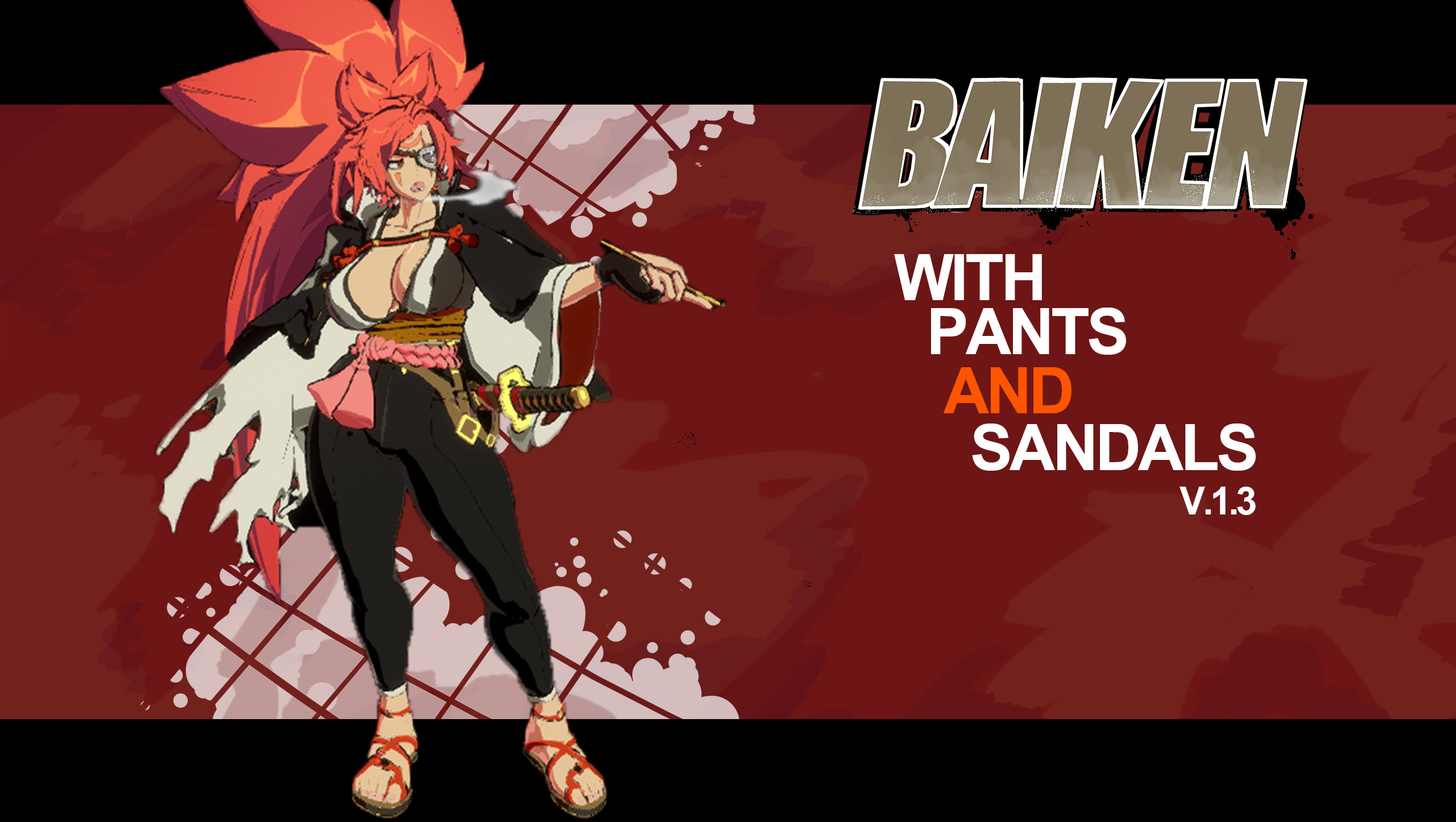 Baiken, but with pants and sandals. Mod for GUILTY GEAR -STRIVE- | GGST ...