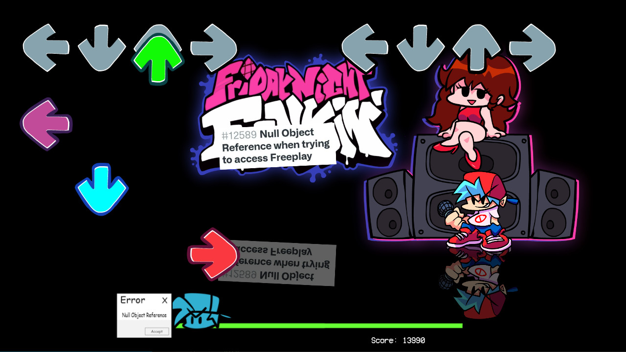 FRIDAY NIGHT FUNKIN': NULL OBJECT REFERENCE Mod for Friday Night Funkin' | FNF Mods
