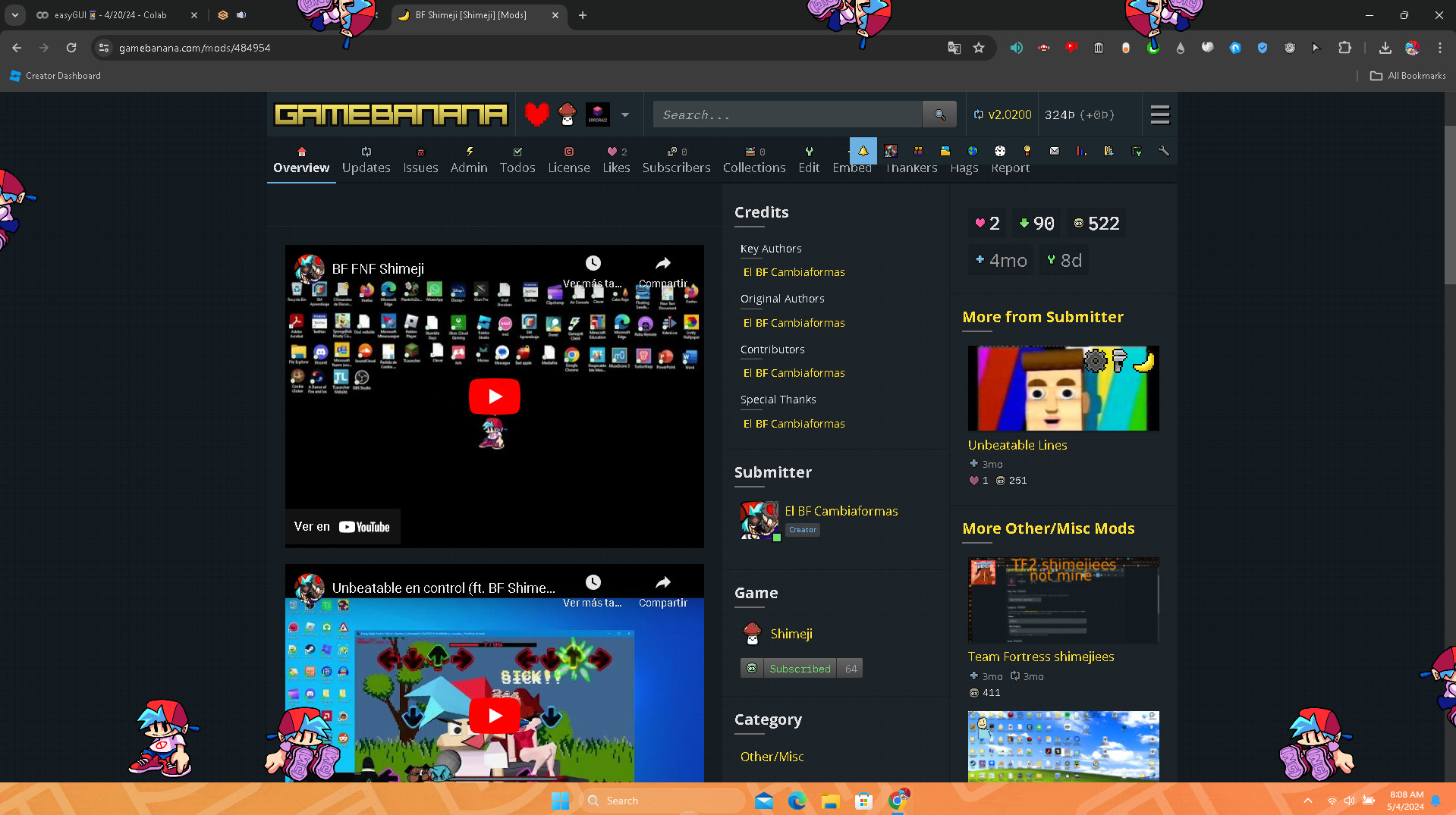 BF Shimeji Mod for Shimeji | Shimeji Mods