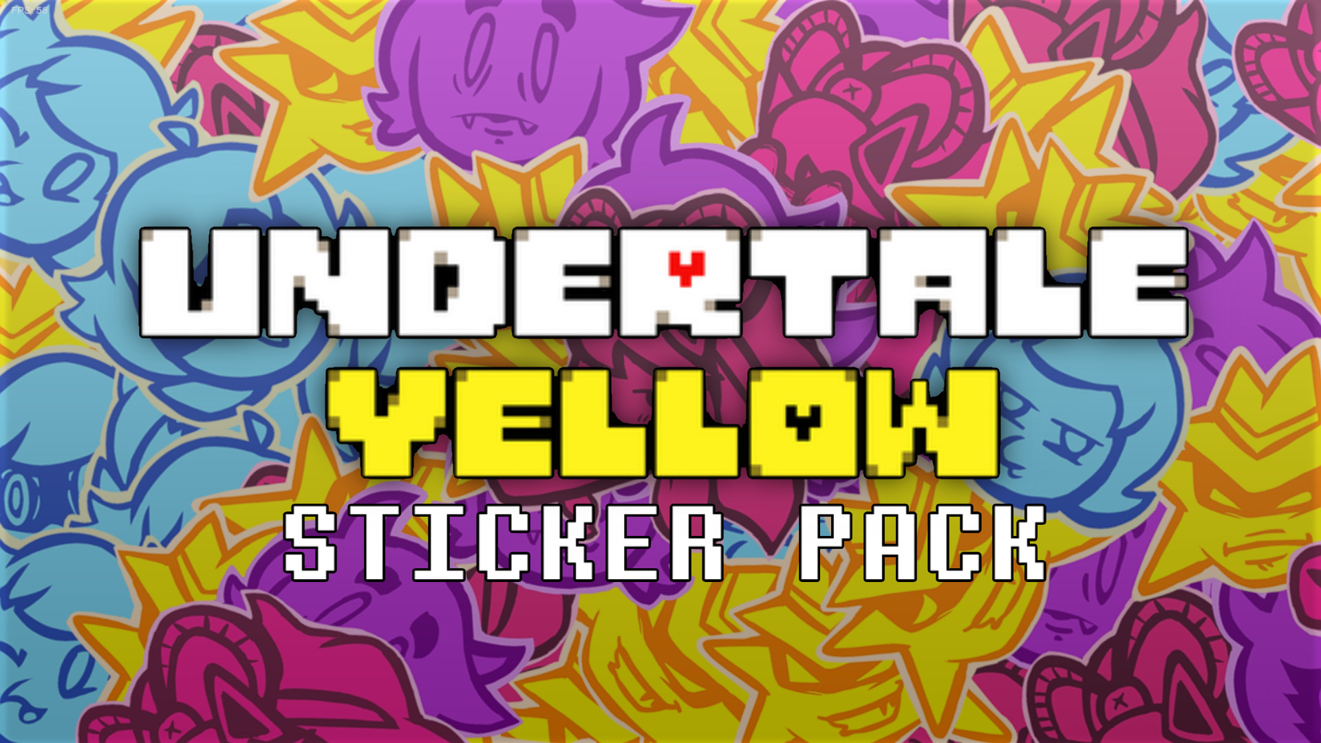 Undertale Yellow Sticker Pack Mod for Friday Night Funkin' | FNF Mods