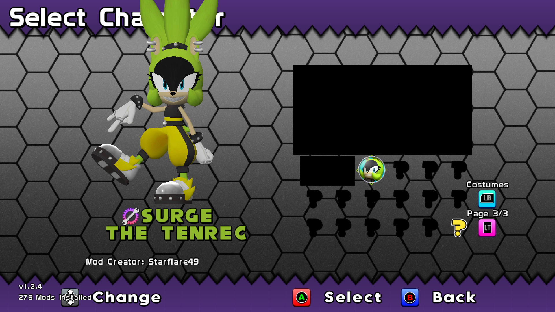 Surge the Tenrec Mod for Sonic World DX | SWDX Mods