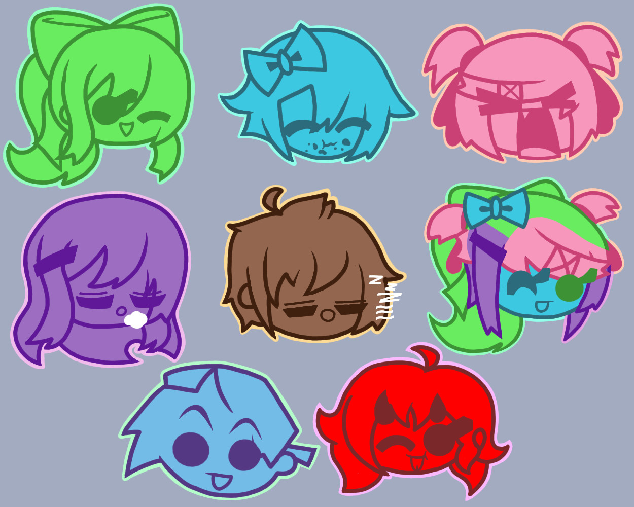 Vs Monker stickers Mod for Friday Night Funkin' | FNF Mods