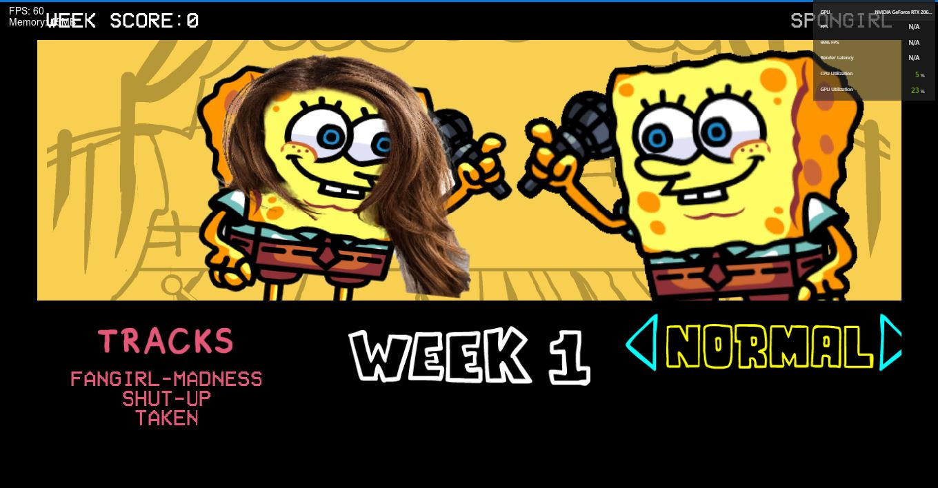 vs spongirl [spong fangirl] Mod for Friday Night Funkin' | FNF Mods