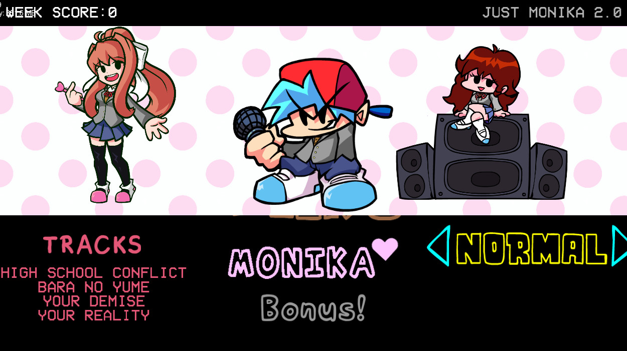 Monika Full Week Rebooted! HD + Week 6 HD Mod for Friday Night Funkin' | FNF Mods