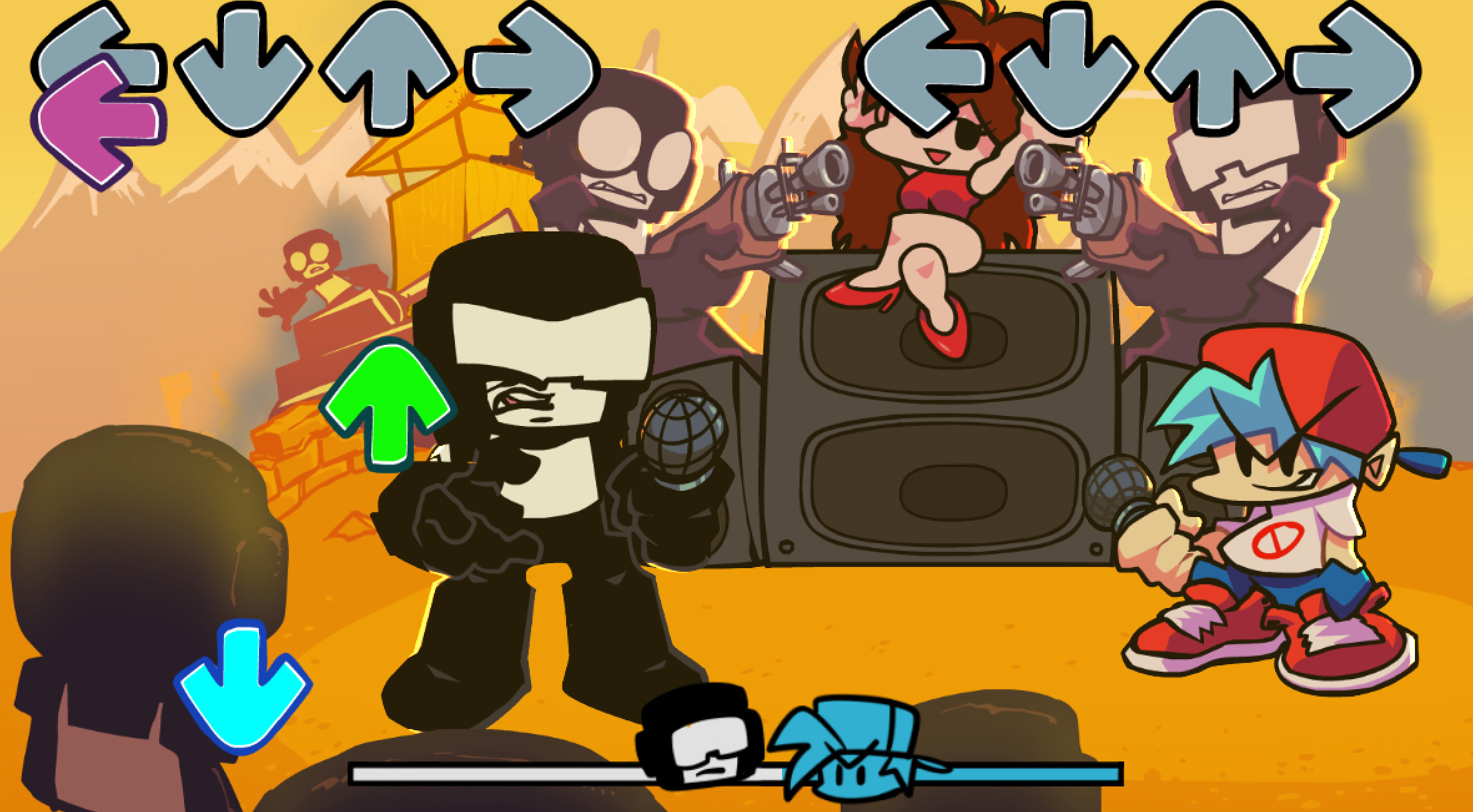 Guns Erect Remix Fanchart Mod for Friday Night Funkin' | FNF Mods