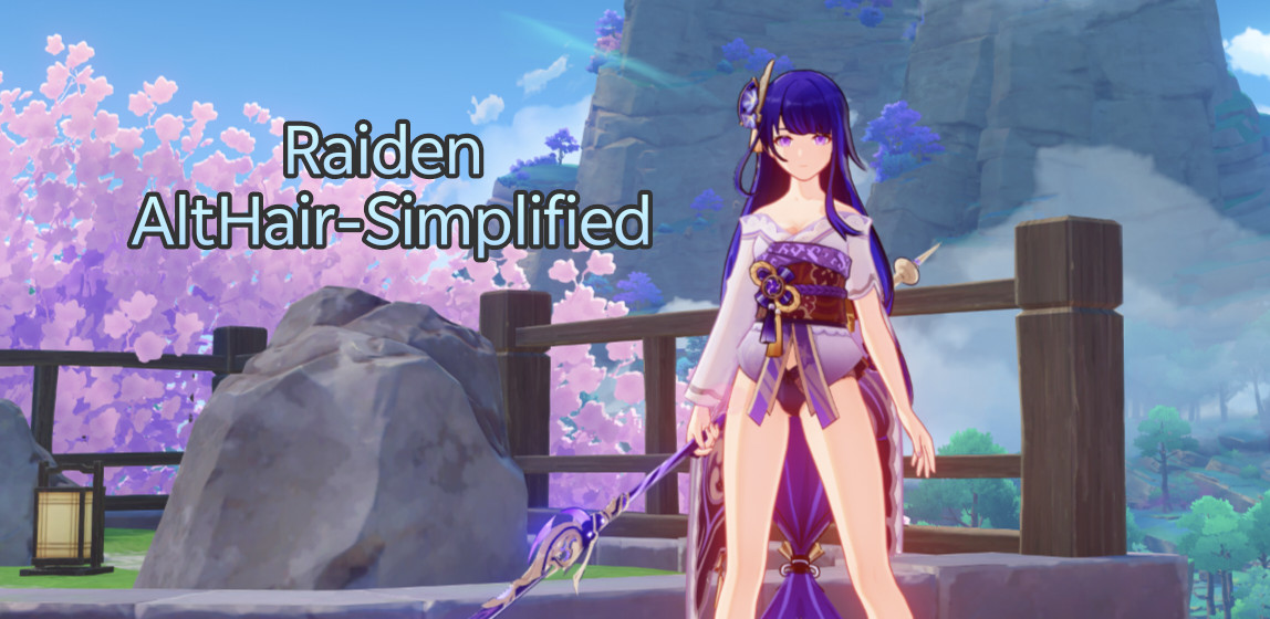 Raiden AltHair-Simplified Mod for Genshin Impact | GI Mods