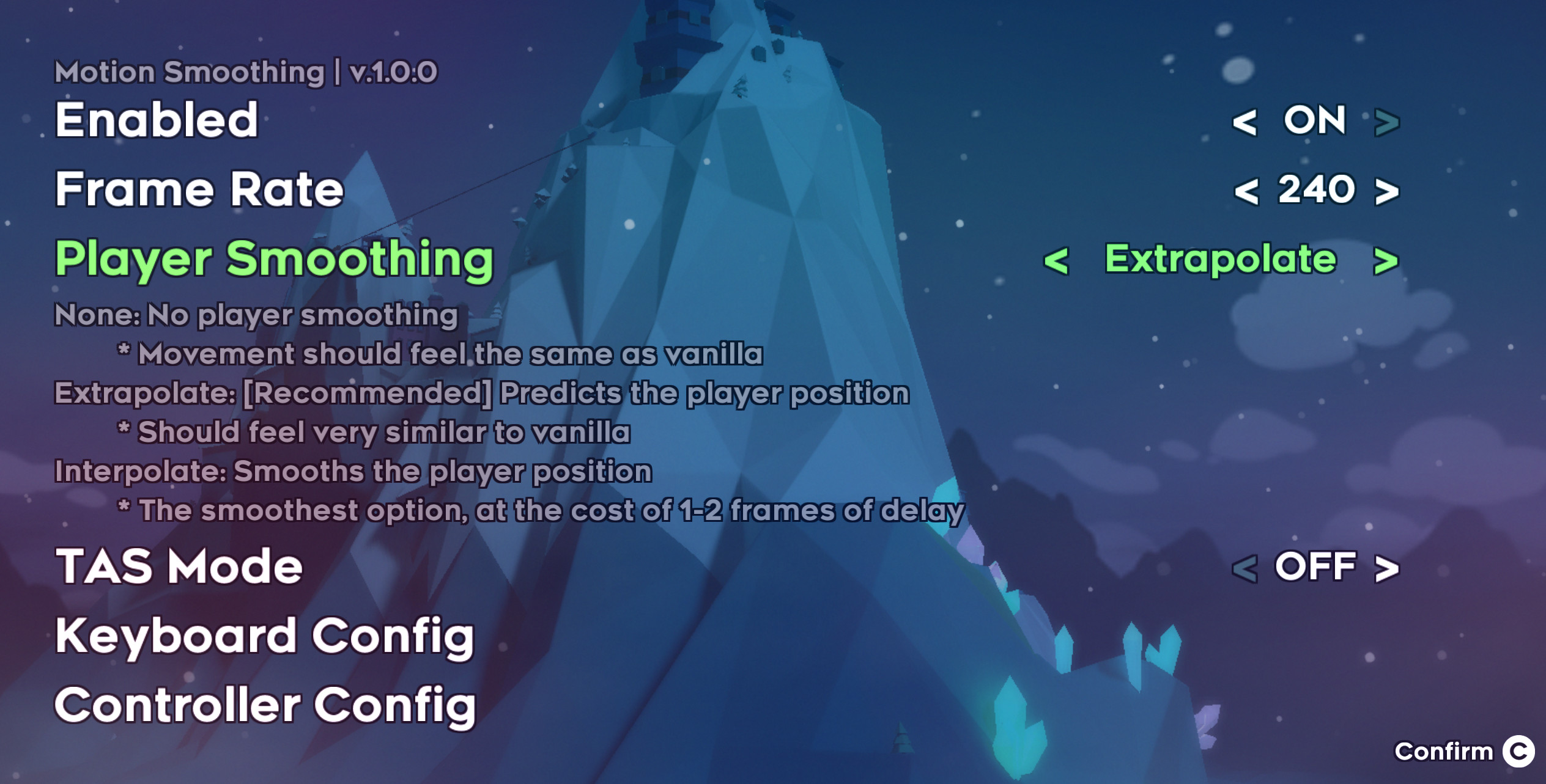 Motion Smoothing Mod for Celeste | Celeste Mods