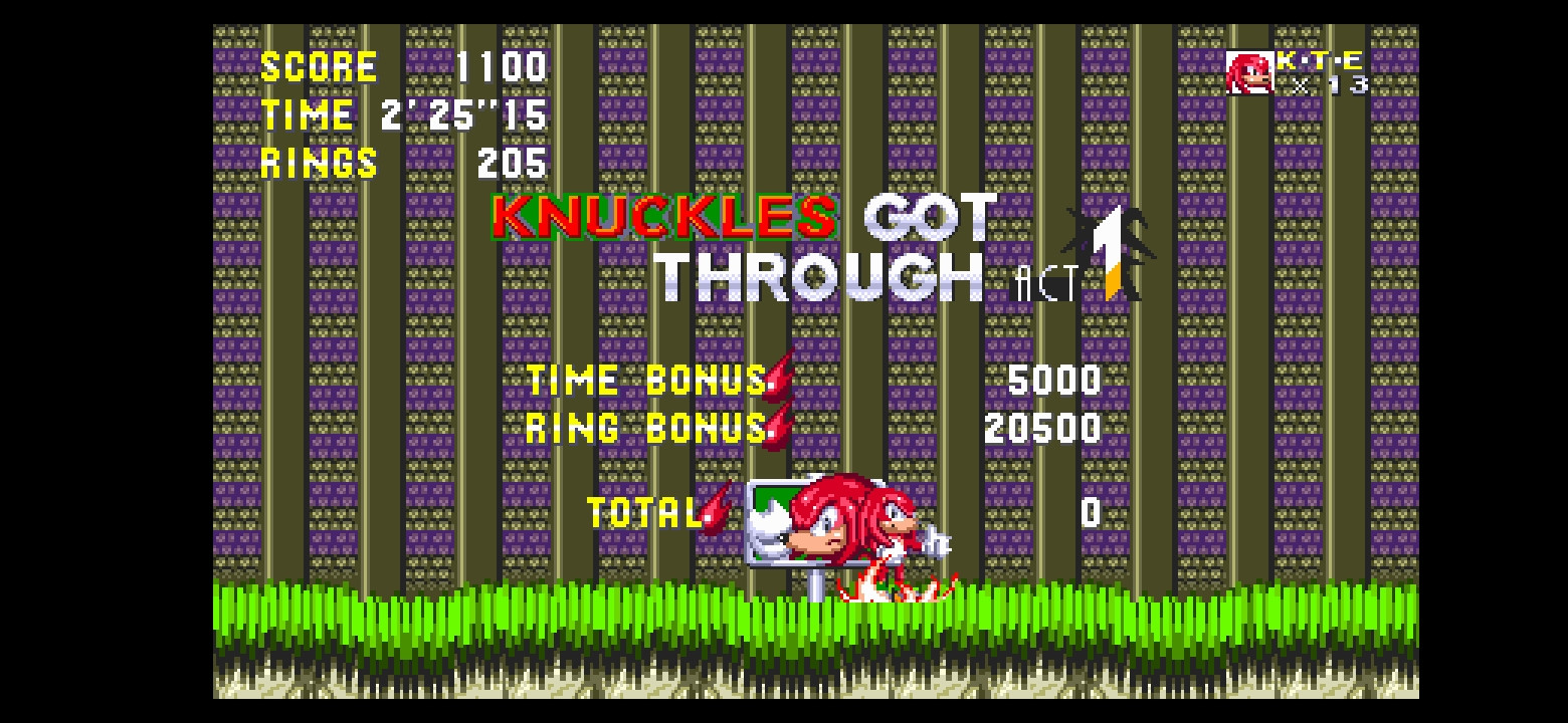 Knuckles victory pose(data select style) Mod for Sonic 3 A.I.R. | S3AIR ...