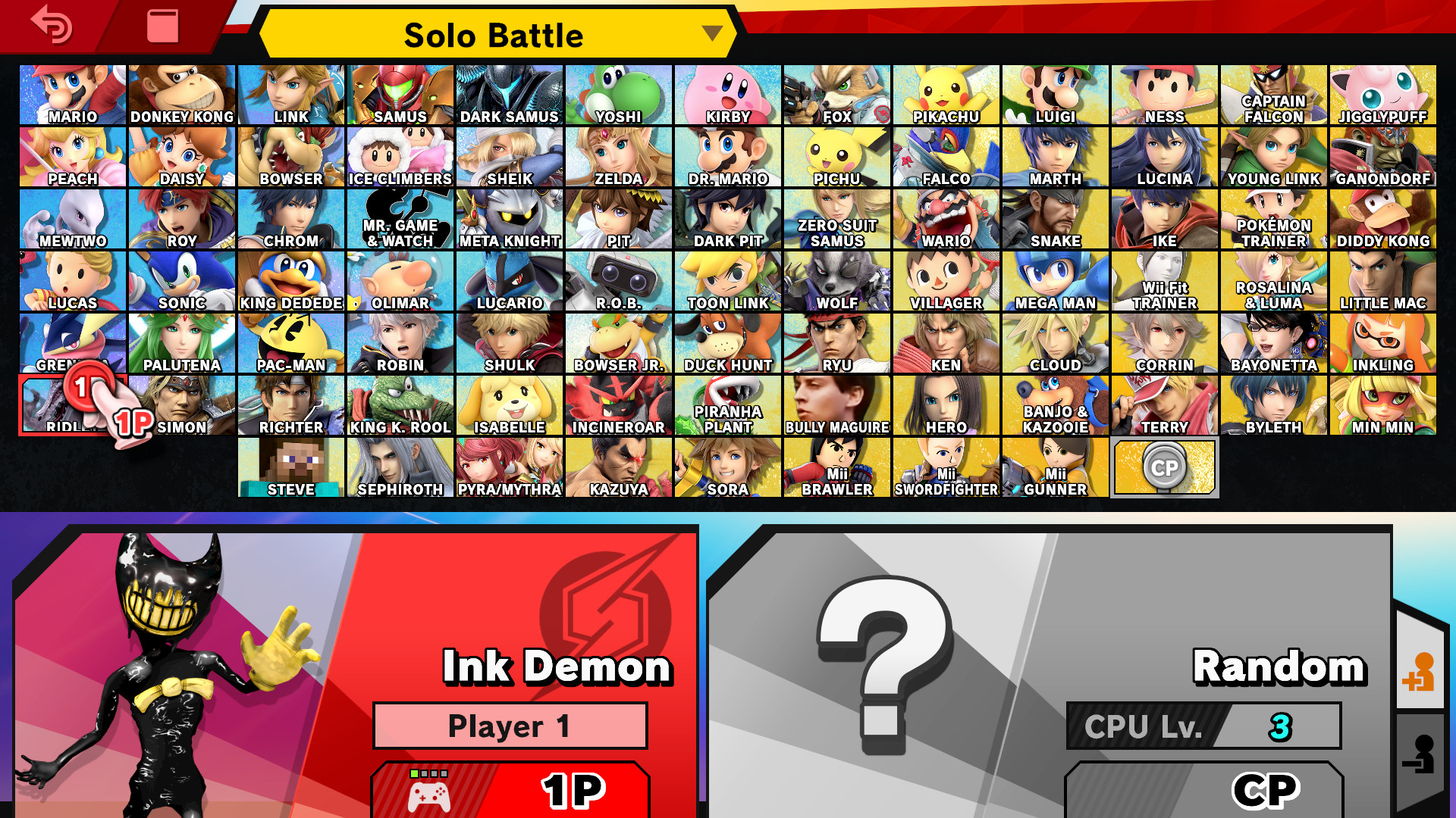 Ink Demon Mod for Super Smash Bros. Ultimate | SSBU Mods