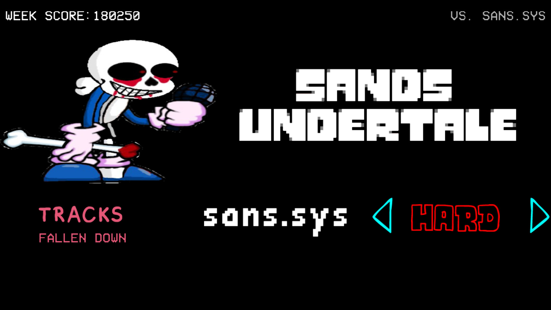 Fallen Down - Vs. Sans.sys Mod for Friday Night Funkin' | FNF Mods