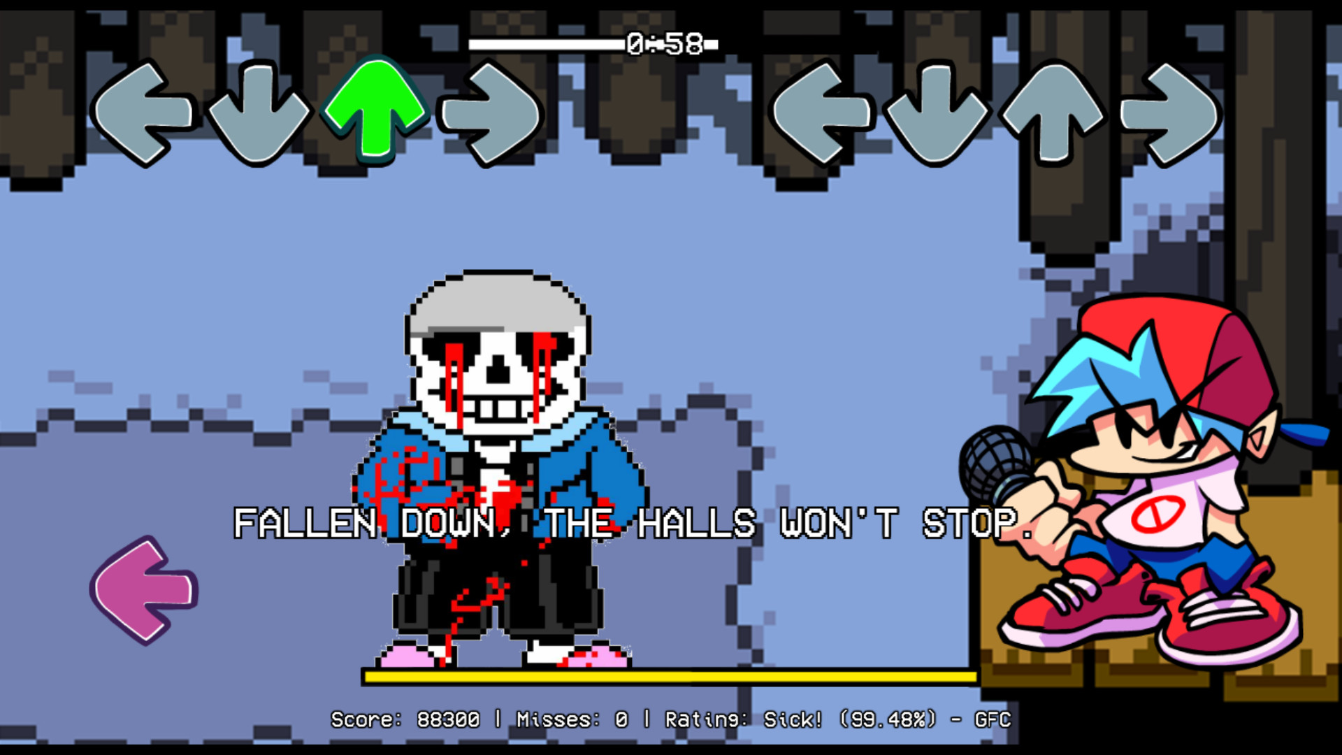 Fallen Down - Vs. Sans.sys Mod for Friday Night Funkin' | FNF Mods