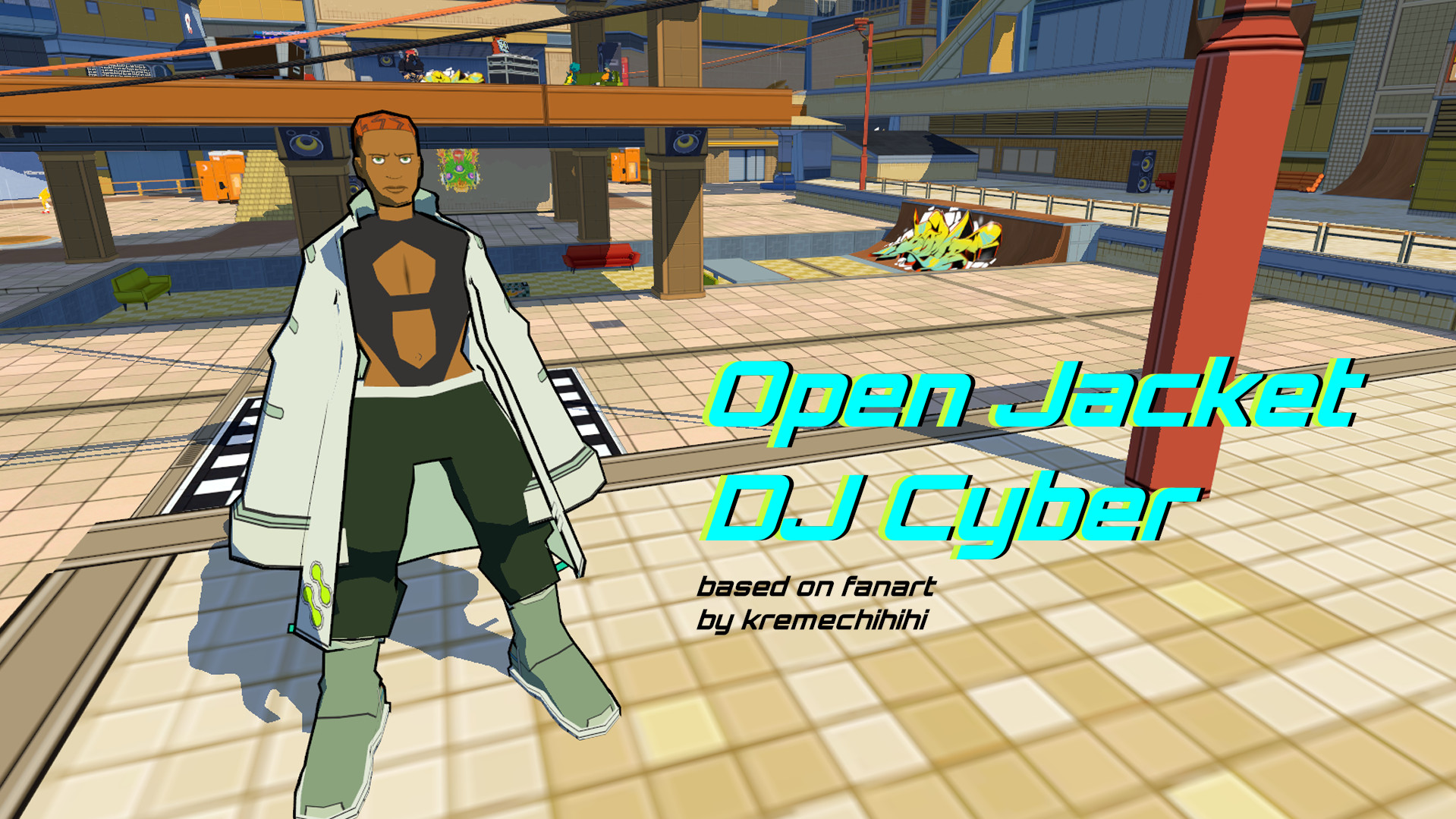 Open Jacket DJ Cyber Mod for Bomb Rush Cyberfunk | BRC Mods