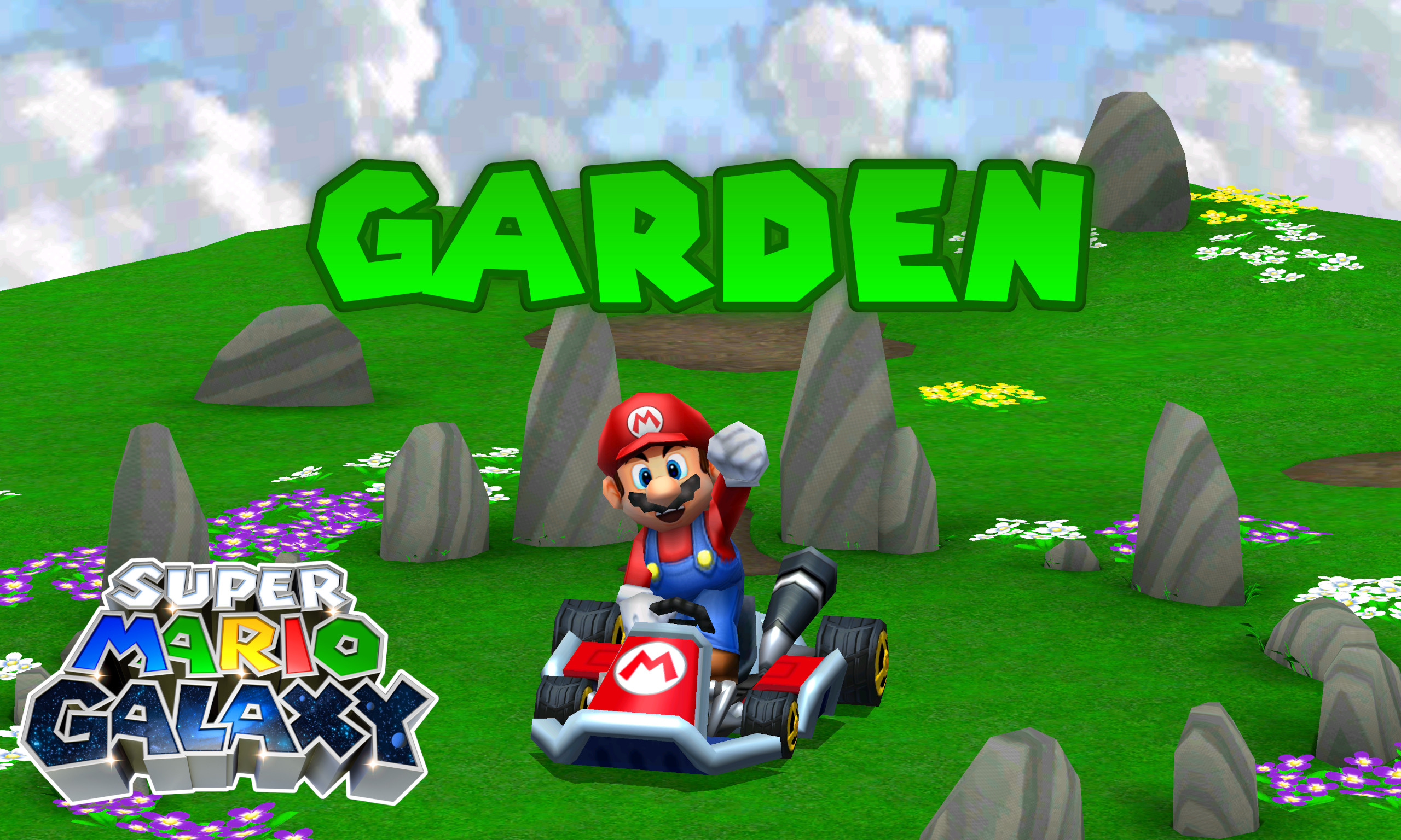 Garden from Super Mario Galaxy Mod for Mario Kart 7 | MK7 Mods