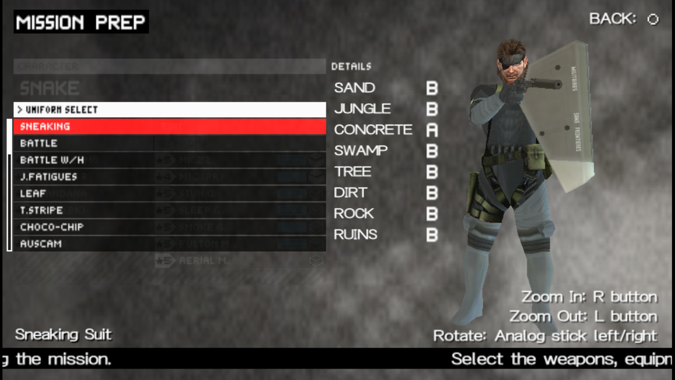 MGS1 Sneaking Suit Mod for Metal Gear Solid: Peace Walker | MGS:PW Mods