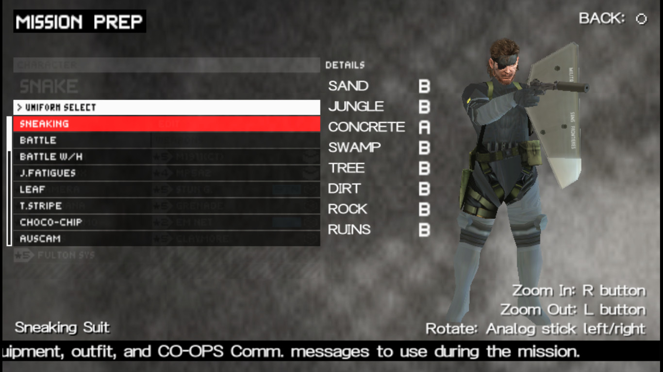 MGS1 Sneaking Suit Mod for Metal Gear Solid: Peace Walker | MGS:PW Mods