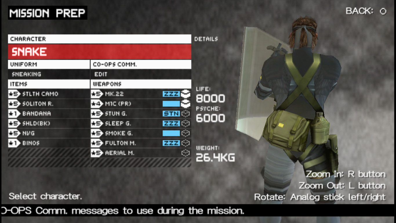 MGS1 Sneaking Suit Mod for Metal Gear Solid: Peace Walker | MGS:PW Mods