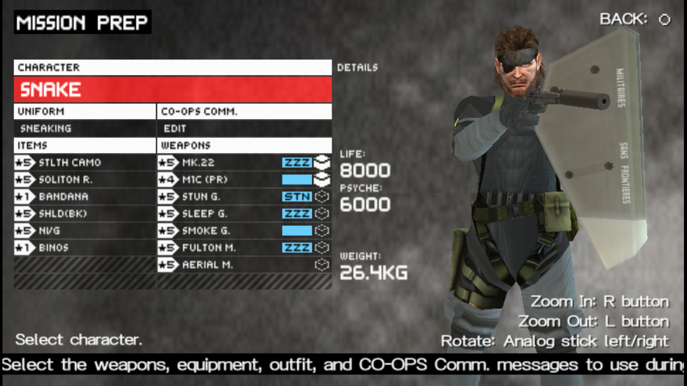 MGS1 Sneaking Suit Mod for Metal Gear Solid: Peace Walker | MGS:PW Mods