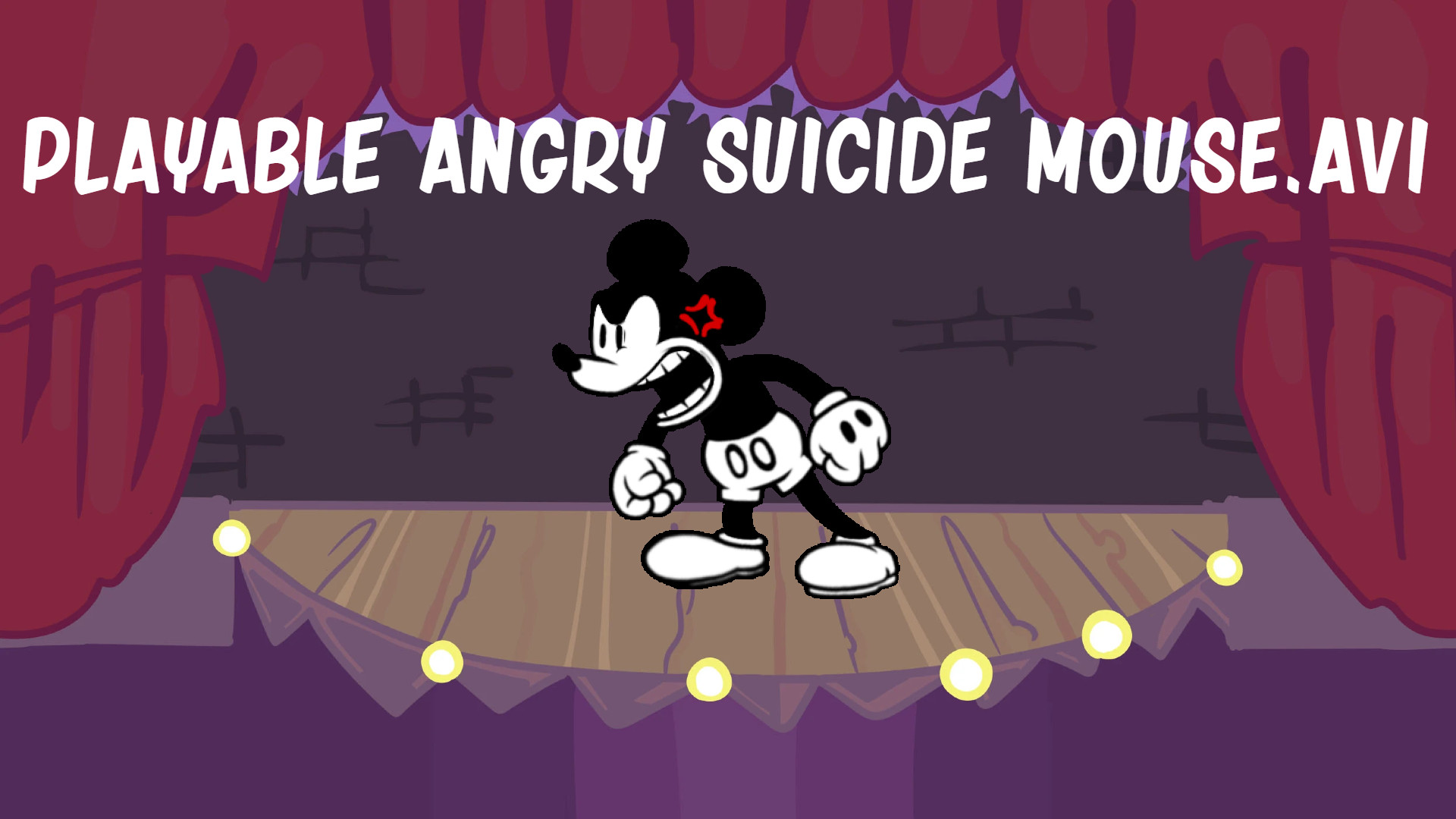 Playable Angry Suicide Mouse.AVI Mod for Friday Night Funkin' | FNF Mods