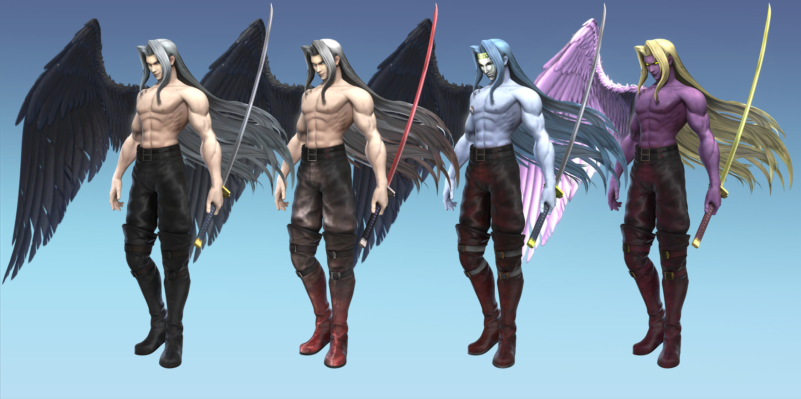 Sephiroth Ultimate Pose Cosmetic Pack Mod for Super Smash Bros. Brawl ...
