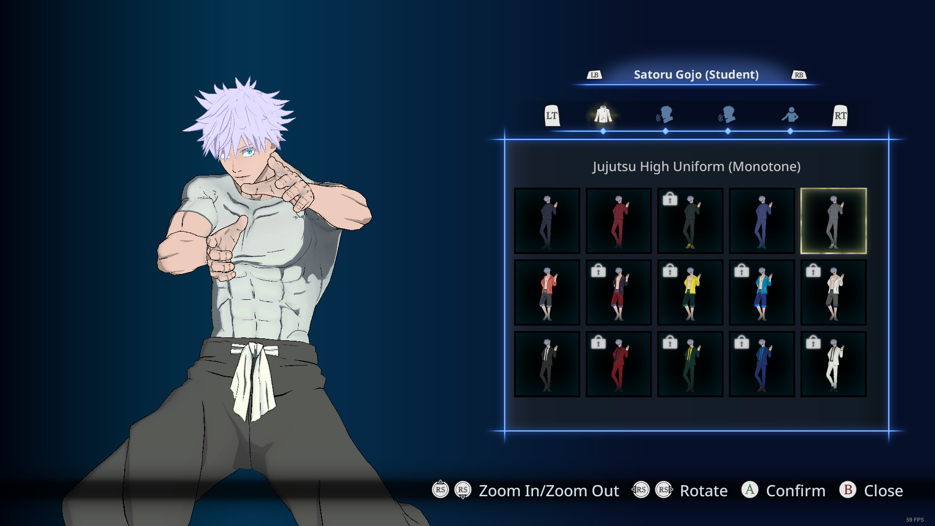 Manga Outfit Gojo Mod for Jujutsu Kaisen: Cursed Clash | JJKCC Mods