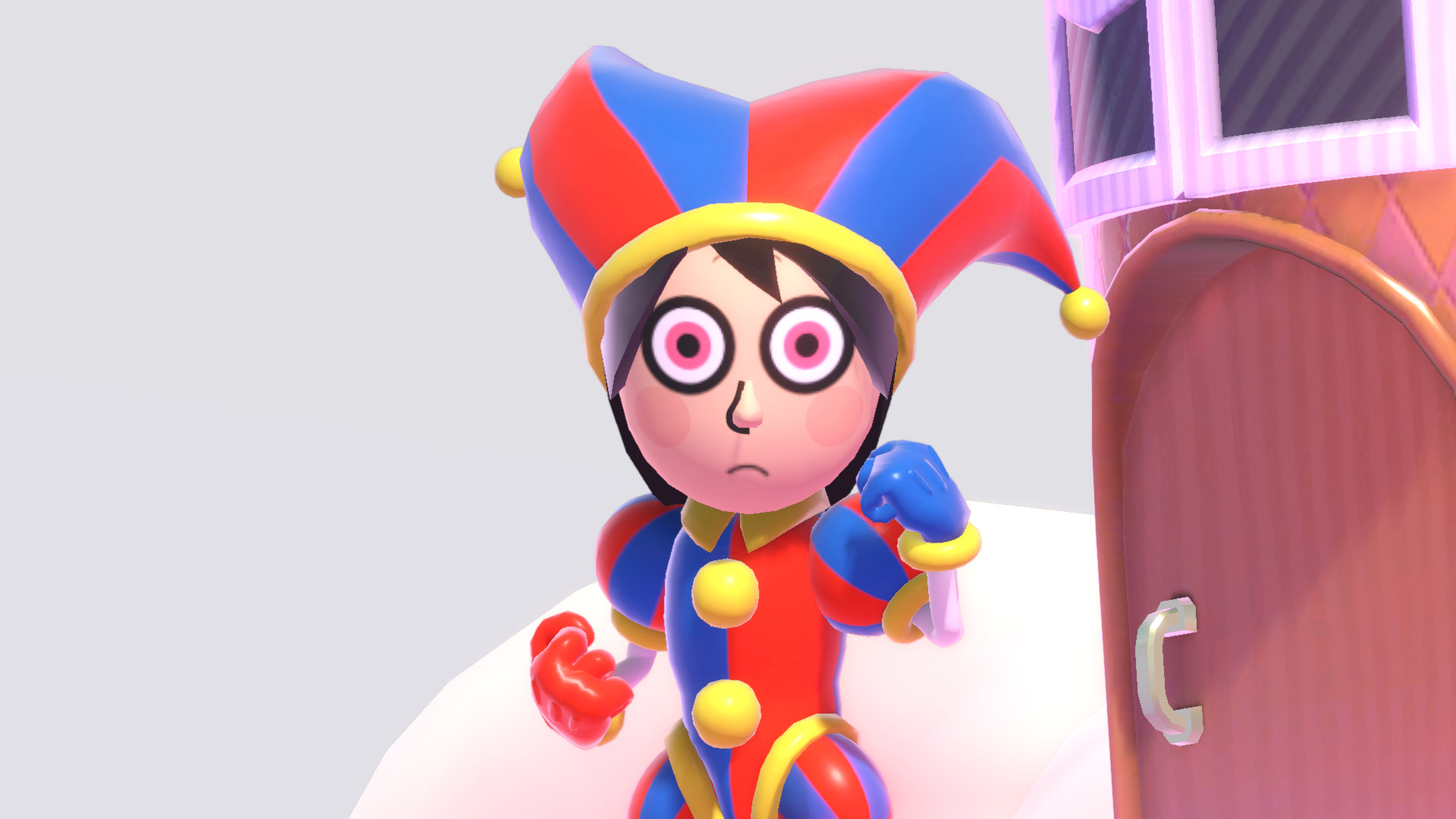 Pomni (The Amazing Digital Circus) Mii Costume Mod for Super Smash Bros ...
